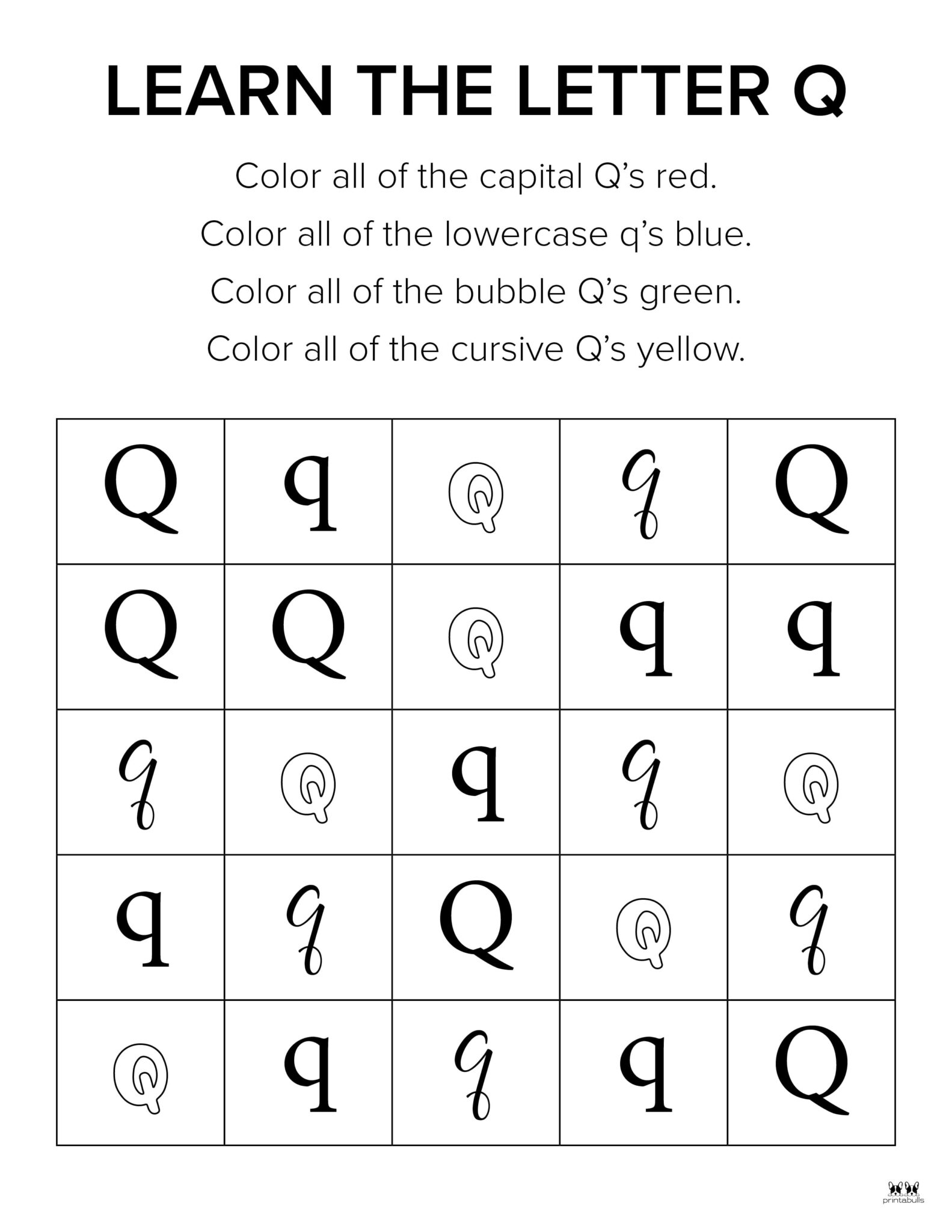 Letter Q Worksheets - 50 FREE Printables | Printabulls