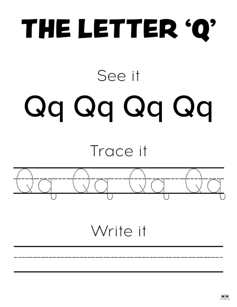 Letter Q Worksheets - 50 FREE Printables | Printabulls