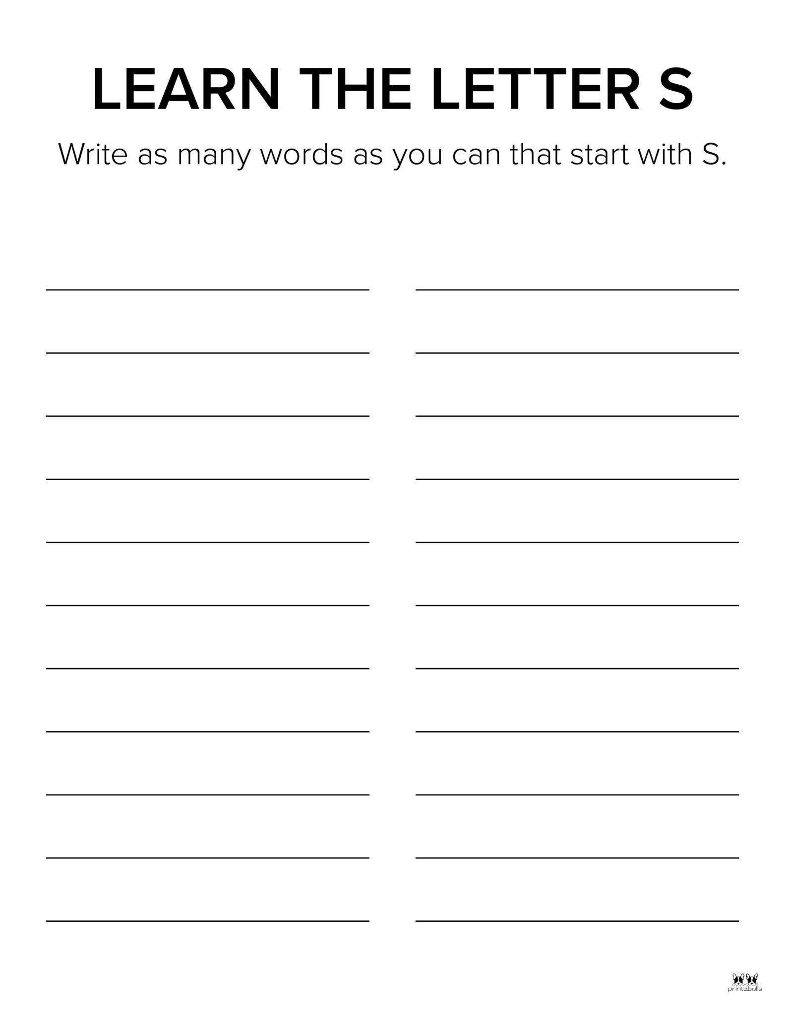Letter S Worksheets - 50 FREE Printables | Printabulls