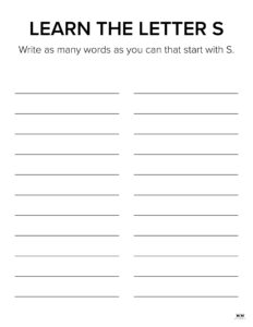 Letter S Worksheets - 50 FREE Printables | Printabulls