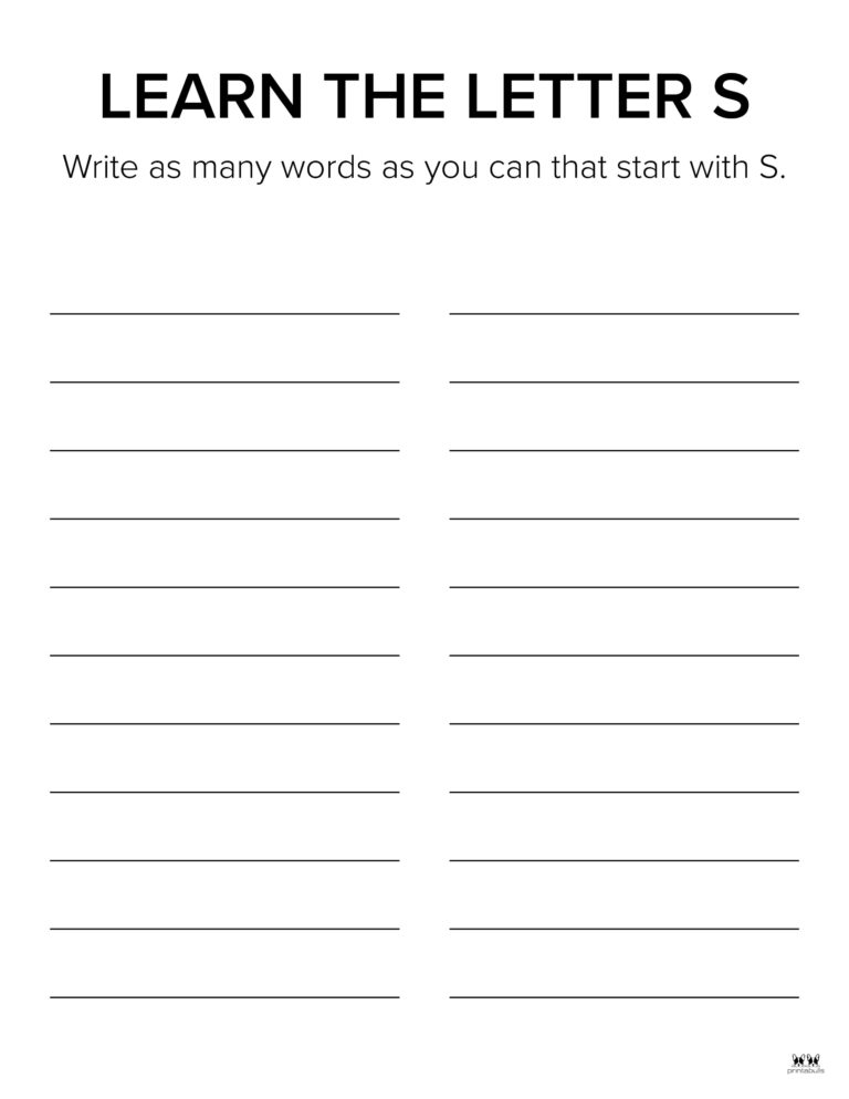 Letter S Worksheets - 50 FREE Printables | Printabulls