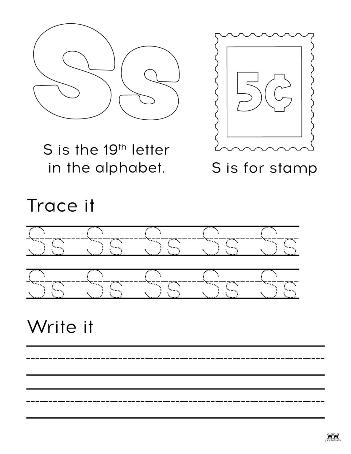 Letter S Worksheets - 50 FREE Printables | Printabulls
