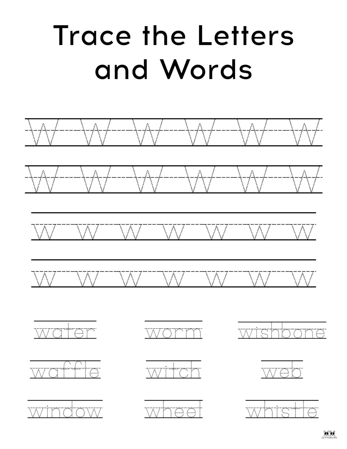 Letter W Worksheets - 50 FREE Printables | Printabulls