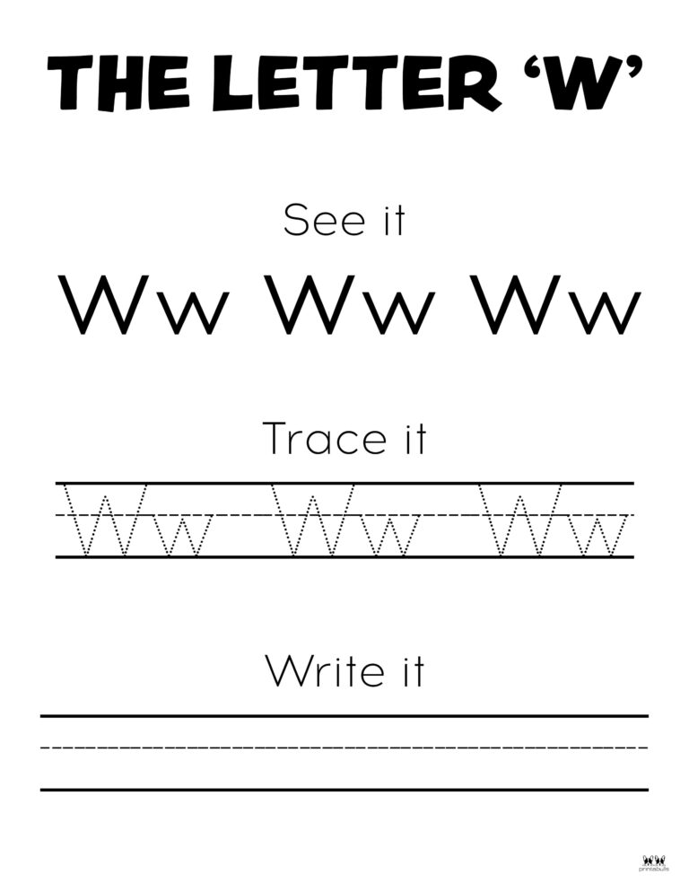 Letter W Worksheets - 50 FREE Printables | Printabulls