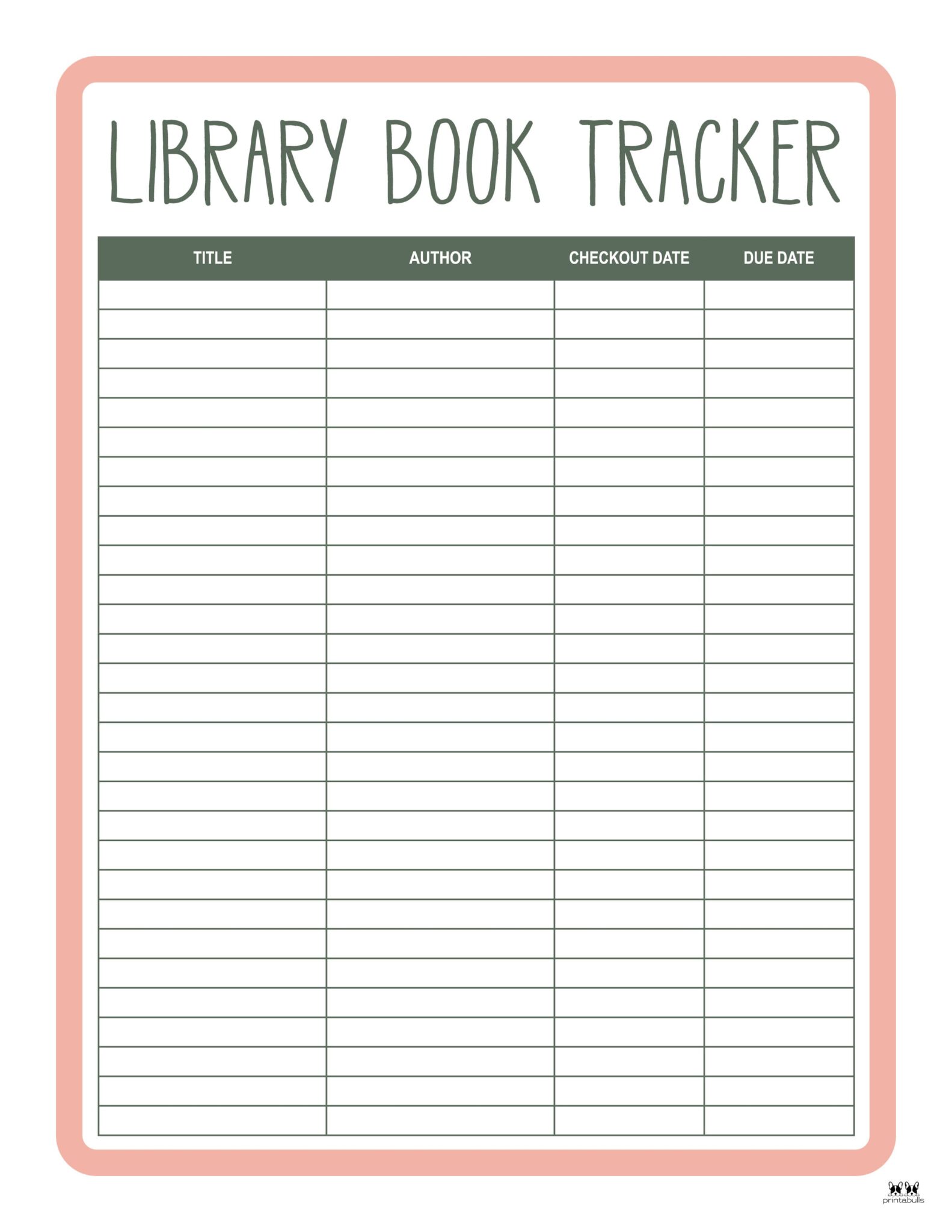 Book Trackers - 15 FREE Trackers - PrintaBulk