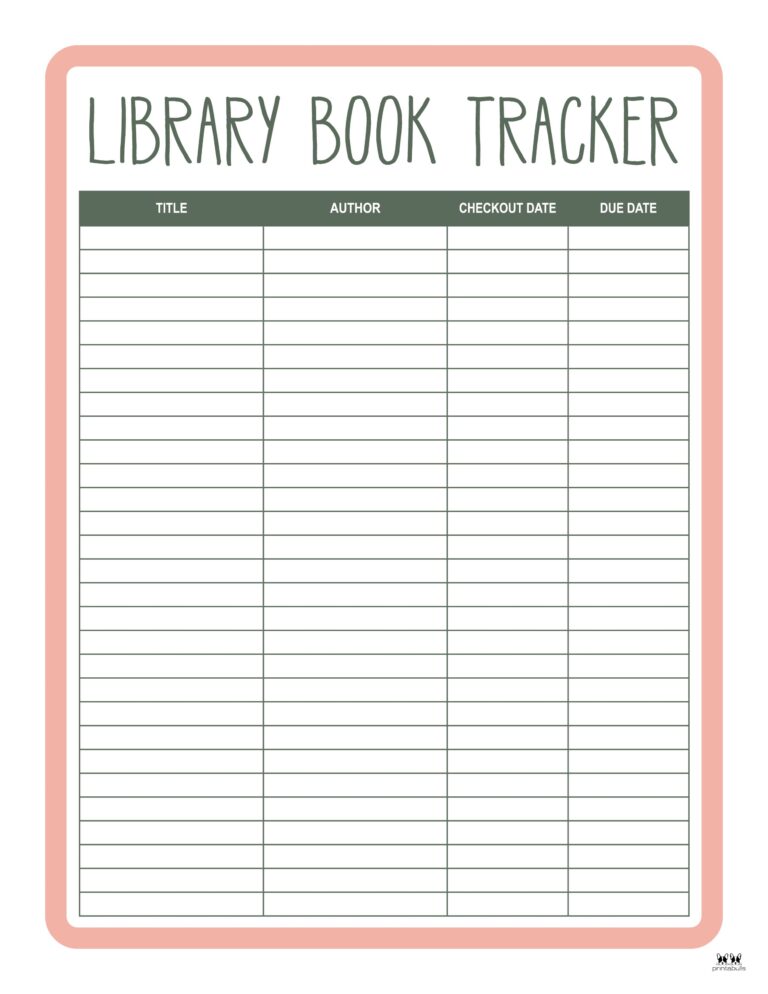Book Trackers - 15 FREE Trackers | Printabulls