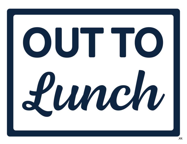 Out To Lunch Signs - 15 FREE Signs | Printabulls