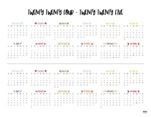 2024-2025 Two Year Calendars - 10 FREE Printables - PrintaBulk