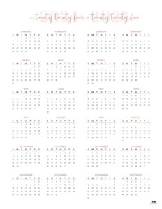 2024-2025 Two Year Calendars - 10 FREE Printables - PrintaBulk
