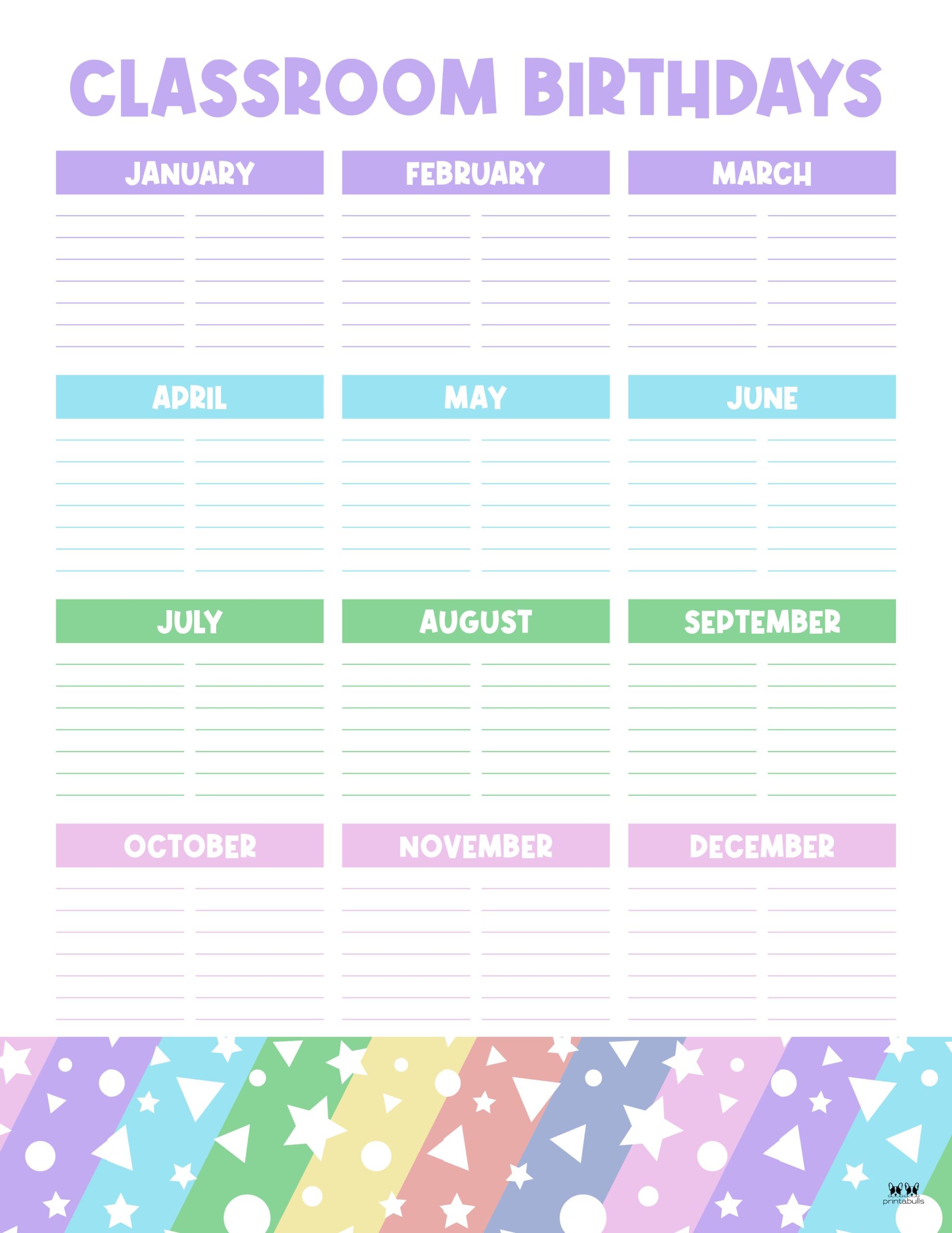 Birthday Calendars & Trackers - 20 FREE Printables | Printabulls