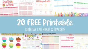 Birthday Calendars & Trackers - 20 FREE Printables | Printabulls