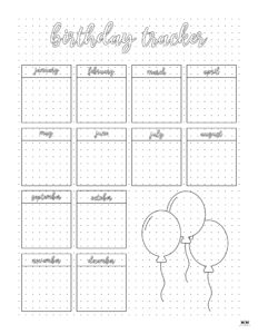 Birthday Calendars & Trackers - 20 FREE Printables | Printabulls