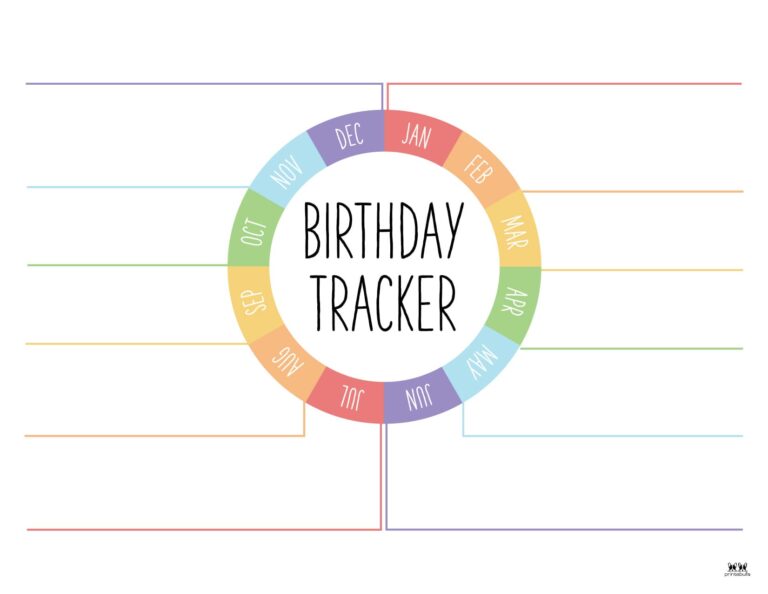 Birthday Calendars & Trackers - 25 FREE Printables | Printabulls