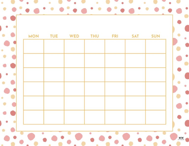 Blank Calendars - 15 FREE Printables | Printabulls