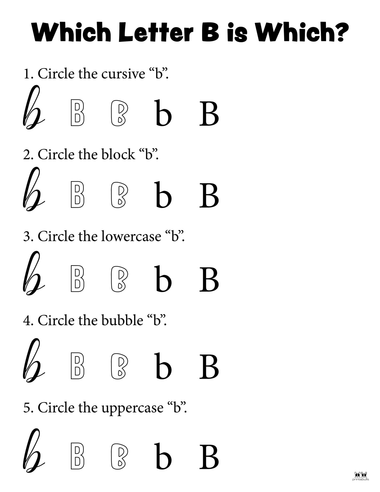 Letter B Worksheets - 50 FREE Printables | Printabulls
