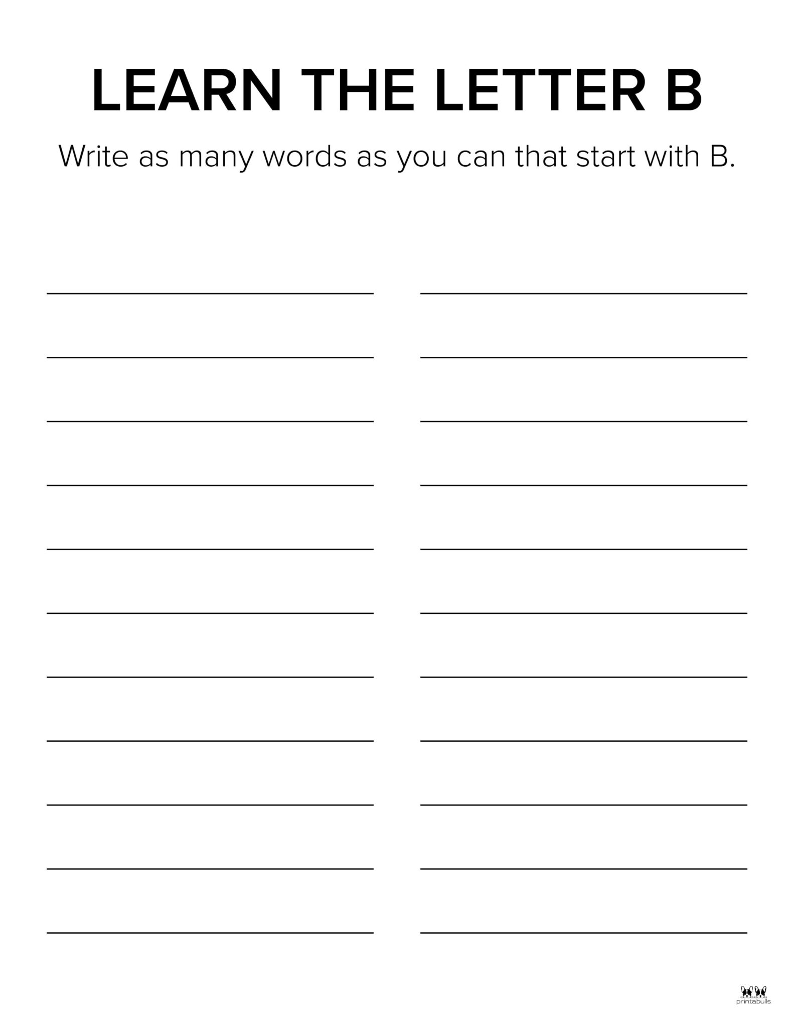 Letter B Worksheets - 50 FREE Printables | Printabulls