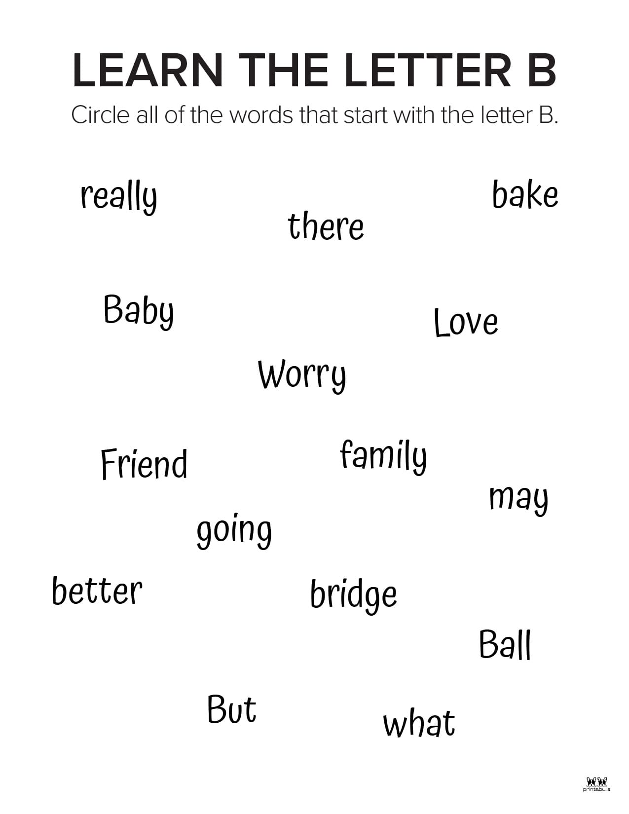 Letter B Worksheets - 50 FREE Printables | Printabulls