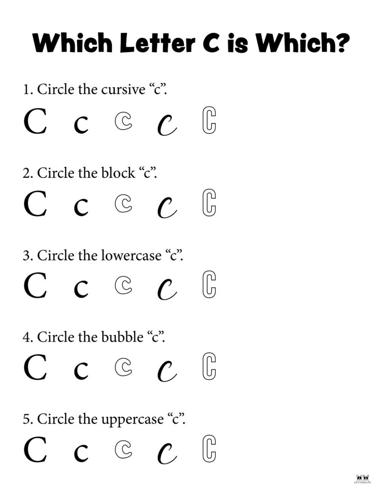 Letter C Worksheets - 50 FREE Printables | Printabulls