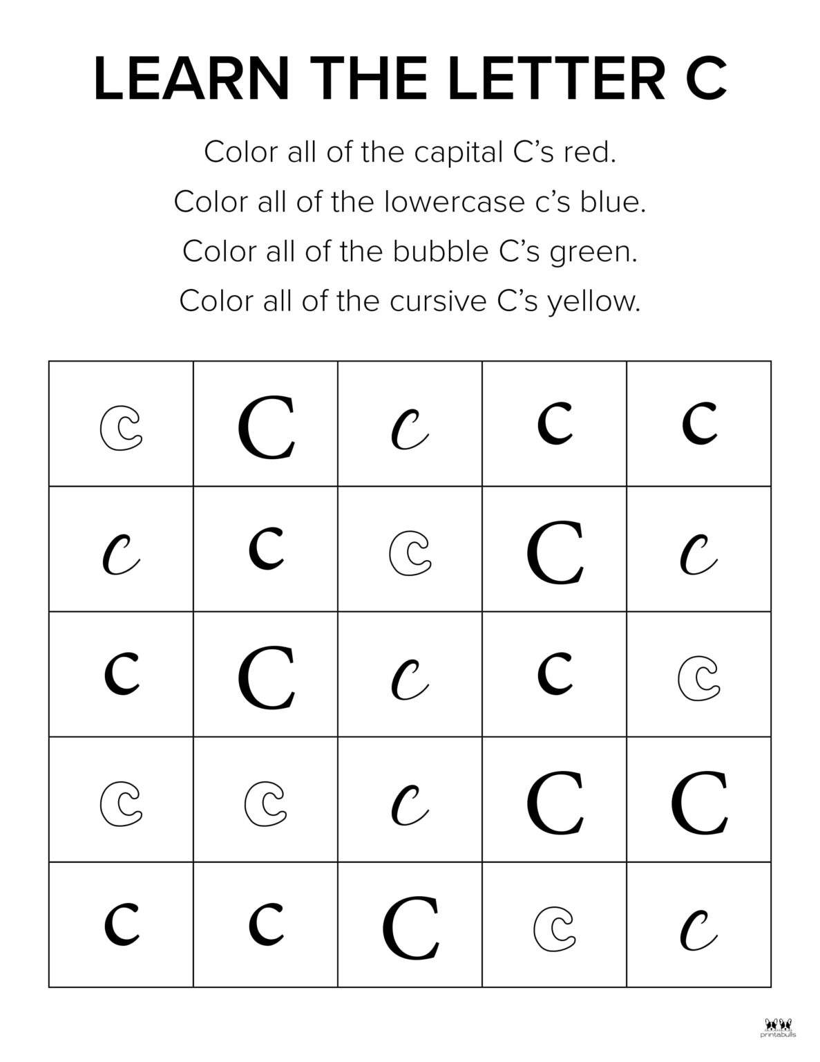 Letter C Worksheets - 50 FREE Printables | Printabulls