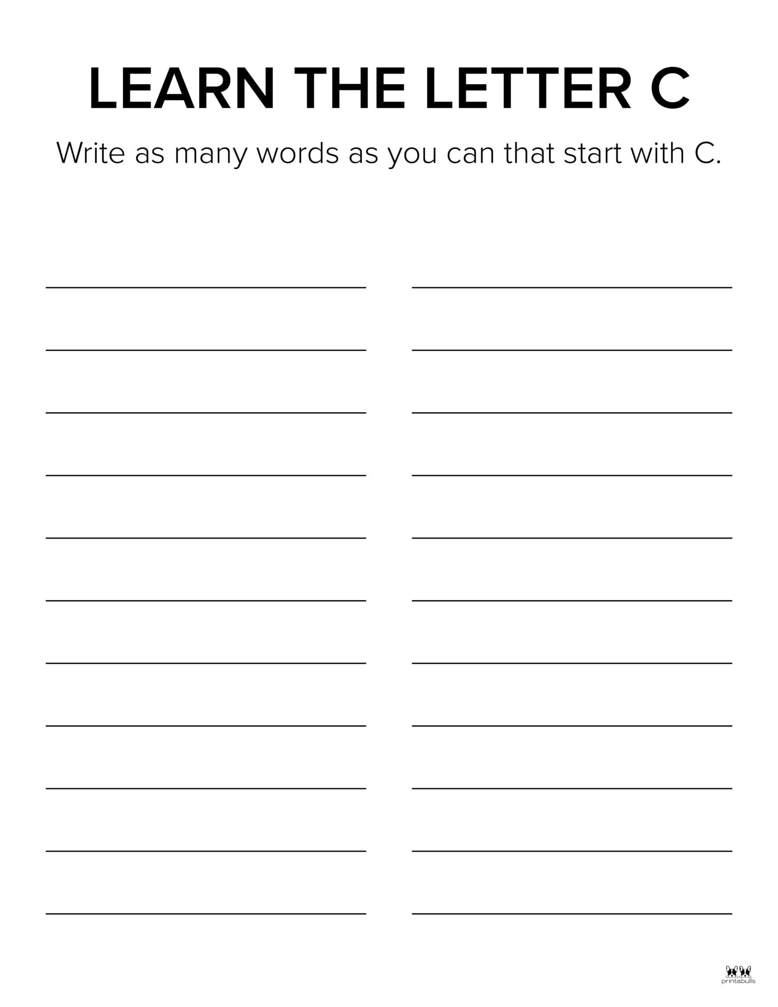 Letter C Worksheets - 50 FREE Printables | Printabulls