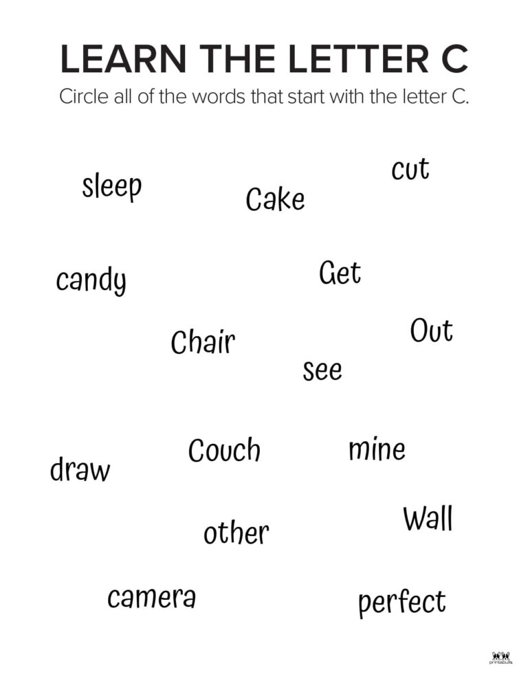 Letter C Worksheets - 50 FREE Printables | Printabulls