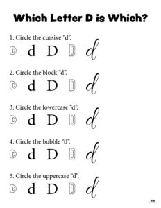 Letter D Worksheets - 50 FREE Printables | Printabulls
