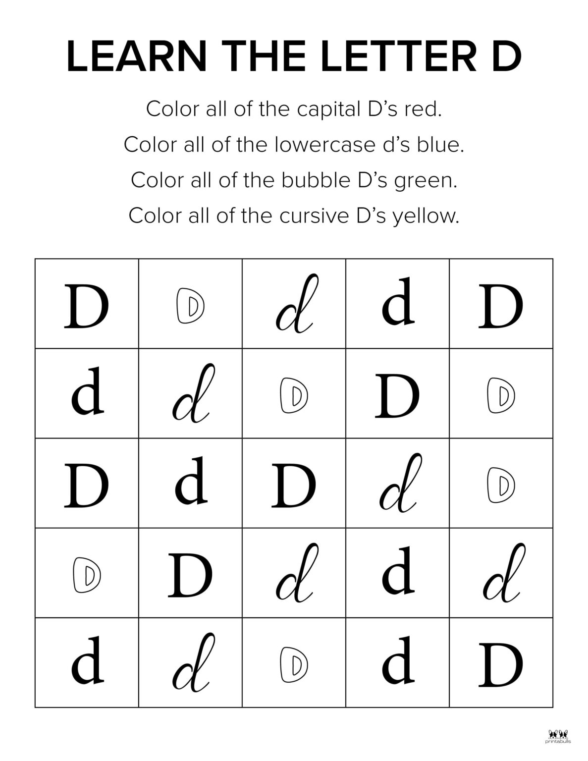 Letter D Worksheets - 50 FREE Printables | Printabulls