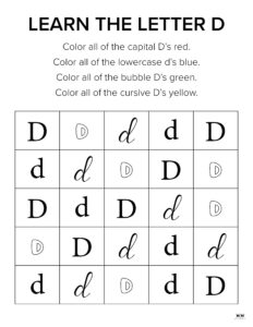 Letter D Worksheets - 50 FREE Printables | Printabulls