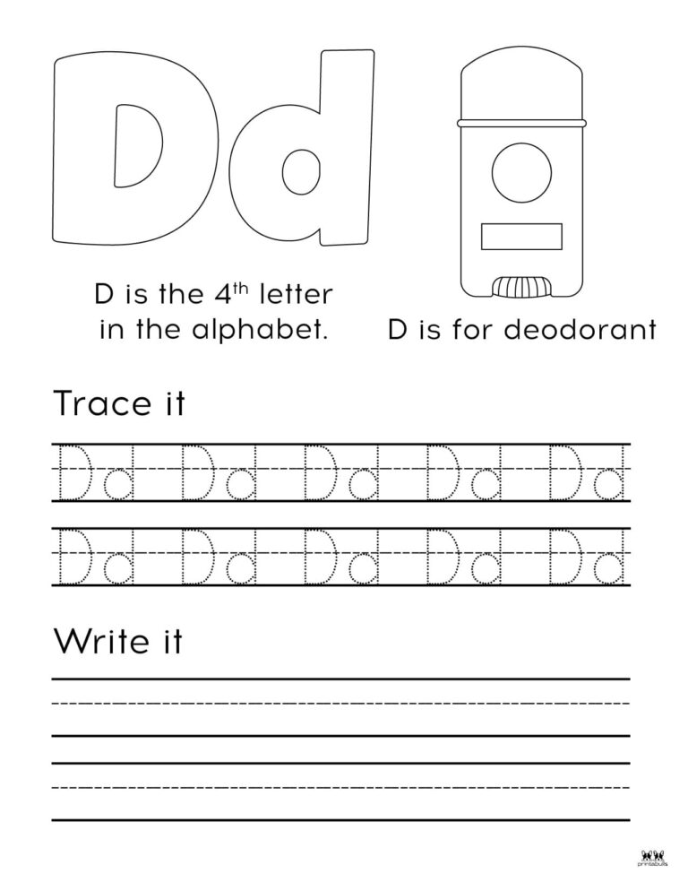 Letter D Worksheets - 50 FREE Printables | Printabulls