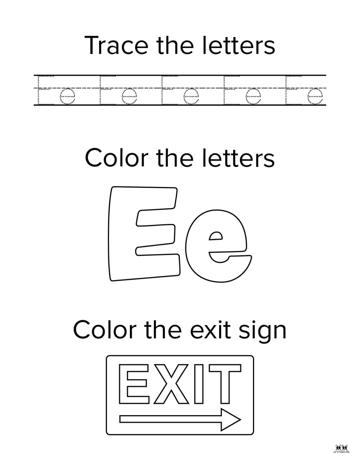 Letter E Worksheets - 50 FREE Printables | Printabulls