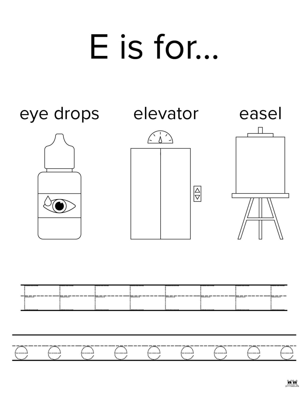 Letter E Worksheets - 50 FREE Printables | Printabulls