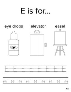 Letter E Worksheets - 50 FREE Printables - PrintaBulk