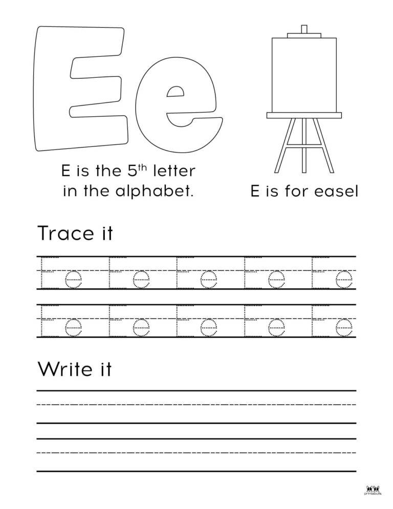 Letter E Worksheets - 50 FREE Printables - PrintaBulk