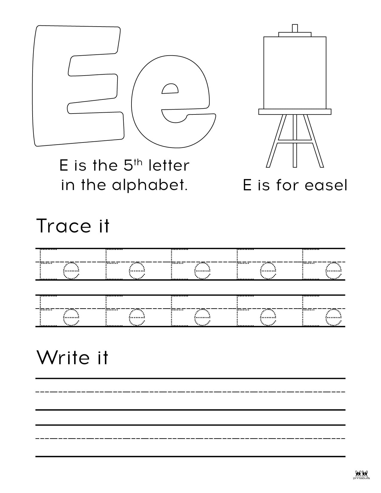 Letter E Worksheets - 50 FREE Printables | Printabulls