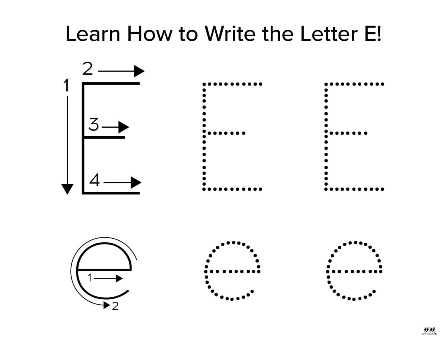 Letter E Worksheets - 50 FREE Printables | Printabulls