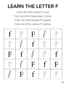 Letter F Worksheets - 50 FREE Printables | Printabulls