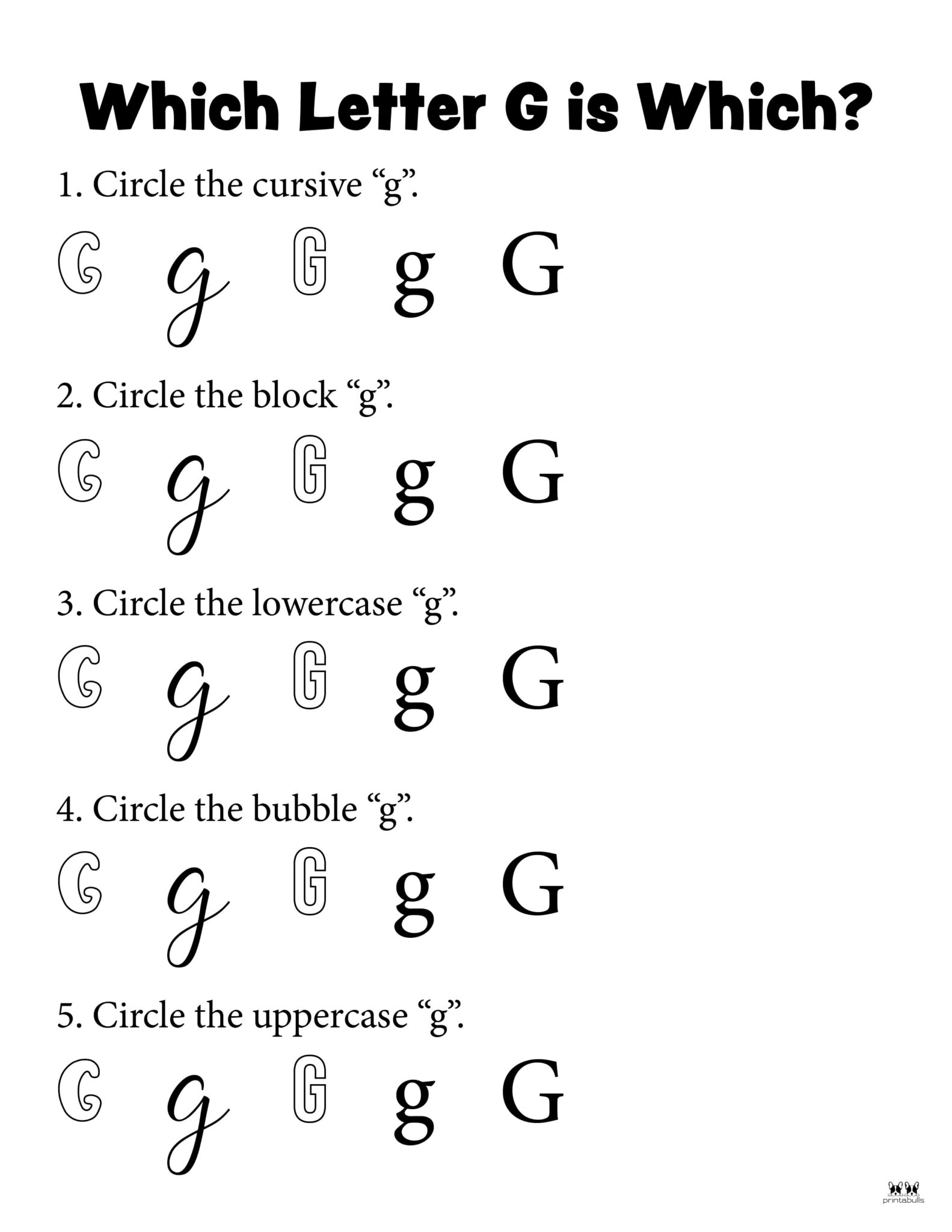 Letter G Worksheets - 50 FREE Printables | Printabulls