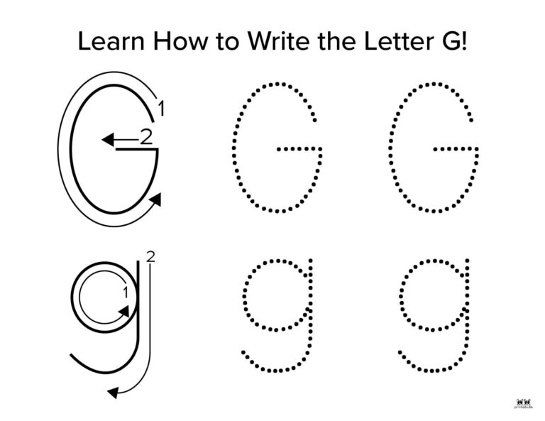 Letter G Worksheets - 50 FREE Printables | Printabulls