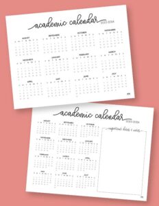 2023-2024 Academic Calendars - 15 FREE Printables - PrintaBulk