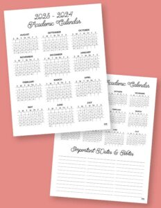 2023-2024 Academic Calendars - 15 FREE Printables - PrintaBulk