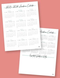 2023-2024 Academic Calendars - 15 FREE Printables - PrintaBulk