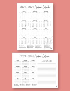 2023-2024 Academic Calendars - 15 FREE Printables - PrintaBulk