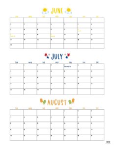 2024 Summer Calendars - 18 FREE Printables - PrintaBulk