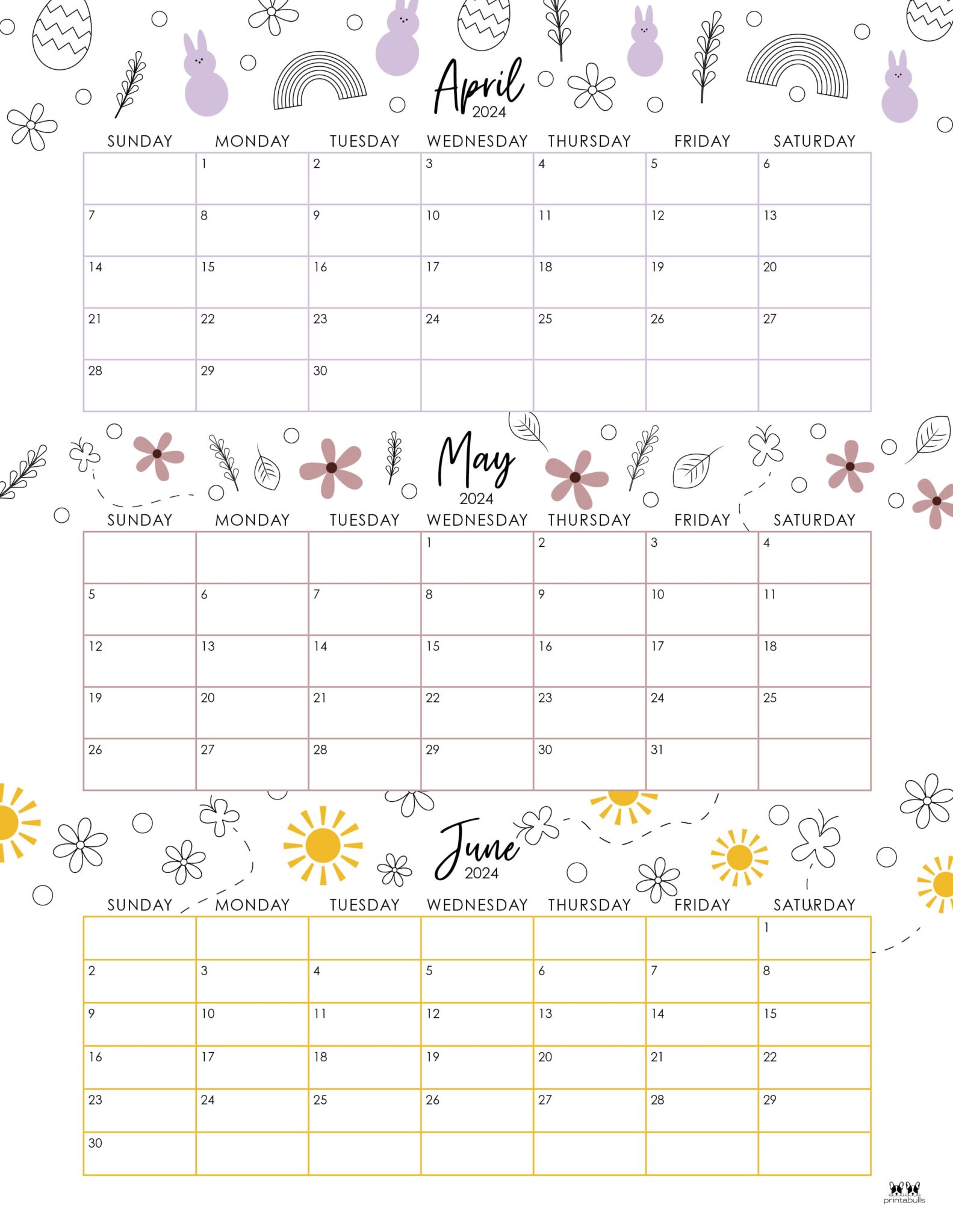 Three Month/Quarterly Calendars - 36 FREE Calendars | Printabulls