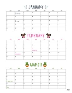 Three Month/Quarterly Calendars - 36 FREE Calendars | Printabulls