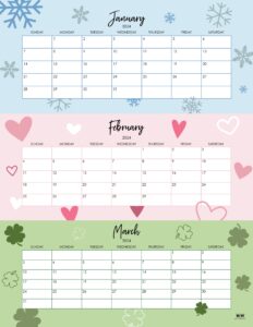 Three Month/Quarterly Calendars - 36 FREE Calendars | Printabulls