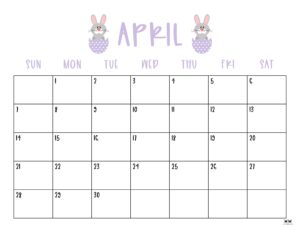April 2024 Calendars - 50 FREE Printables | Printabulls
