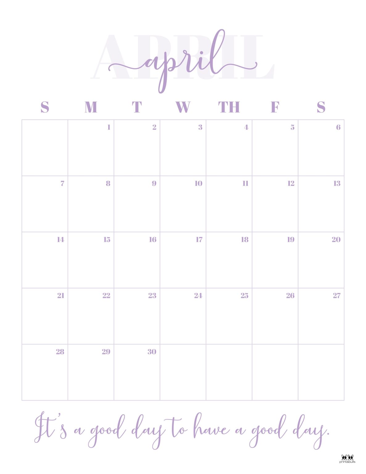 April 2024 Calendars - 50 FREE Printables | Printabulls