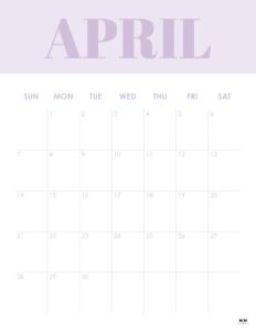 April 2024 Calendars - 50 FREE Printables | Printabulls