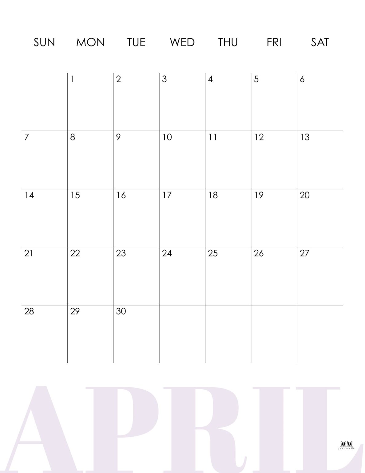 April 2024 Calendars - 50 FREE Printables | Printabulls